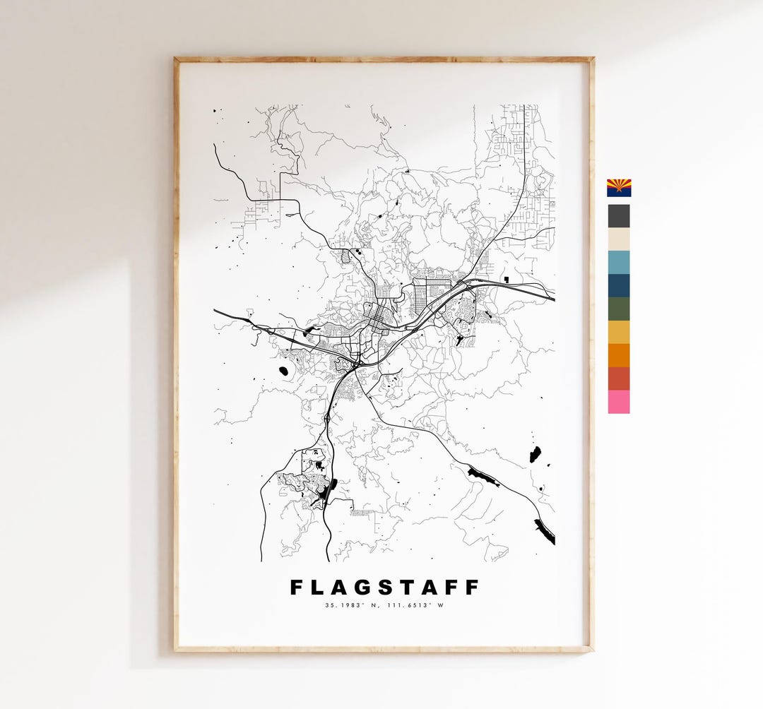 Flagstaff Map Print - City Map Poster - Map Art - USA City Maps ...