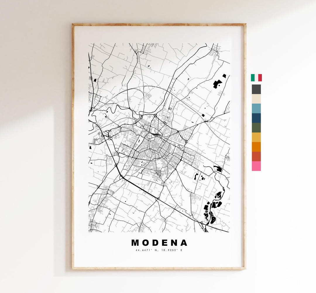 Modena Map Print City Map Poster Map Art Map Wall Art Italy City Maps ...