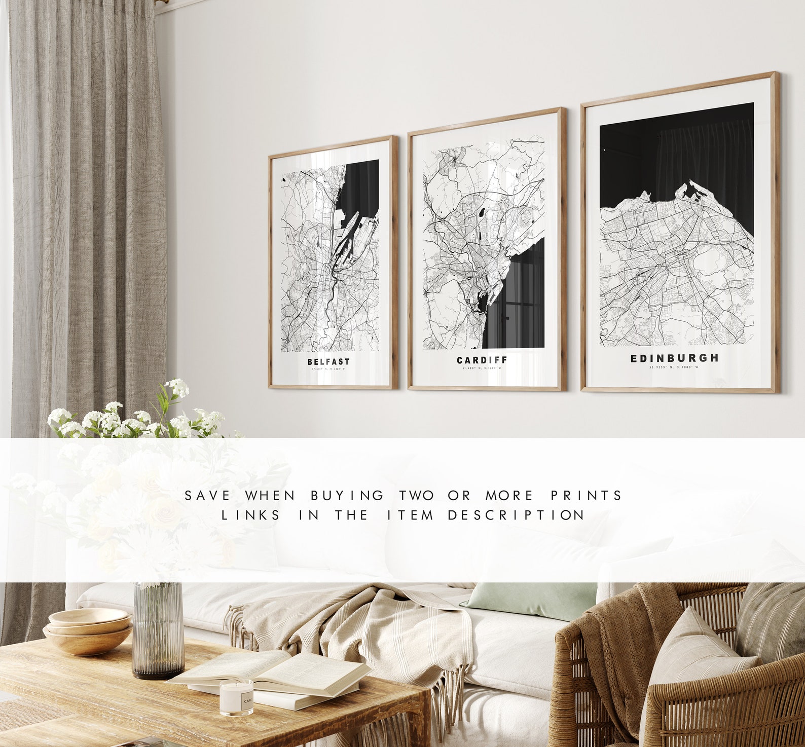Blackpool Map Print - Minimalist City Map Poster - Map Wall Art - UK ...