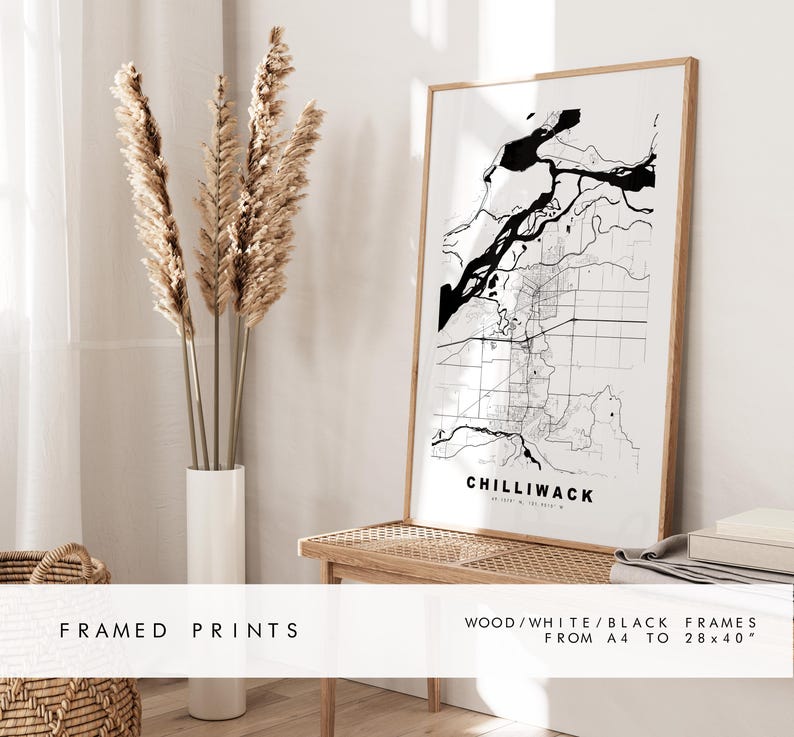 Chilliwack Map Print - City Map Poster - Map Art - Map Wall Art ...