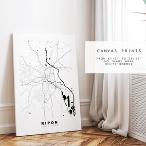 Ripon Map Print - Minimalist City Map Poster - Map Art - UK - Ripon ...