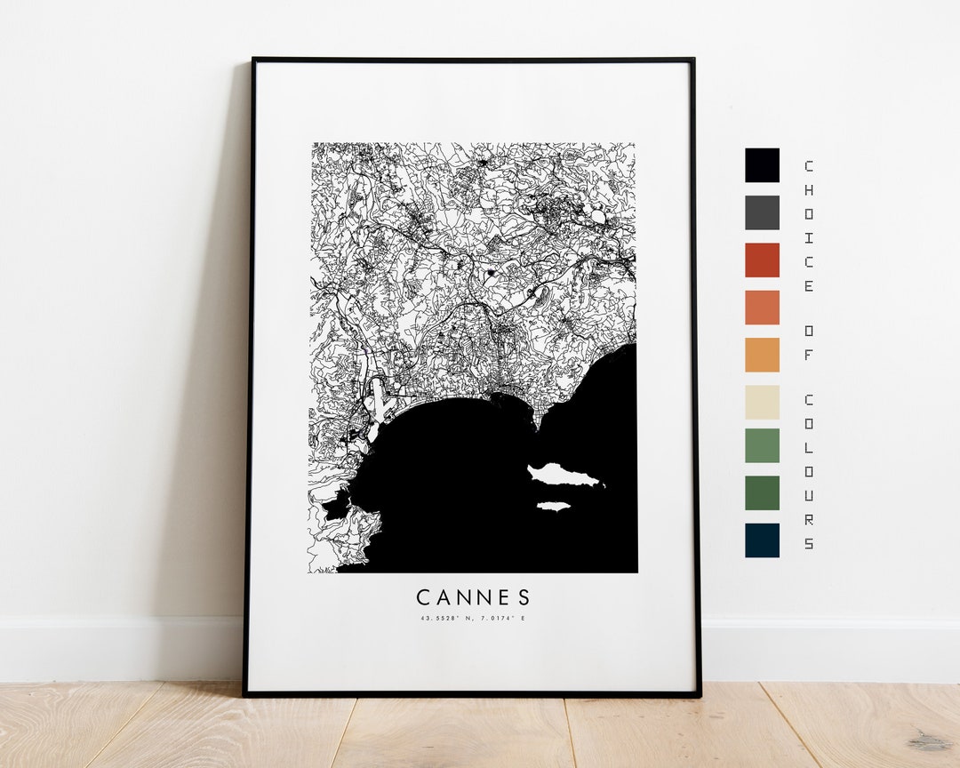 Cannes Map Print City Map Poster Map Art Map Wall Art - Etsy