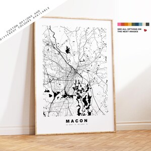 Macon Map Print - City Map Poster - Map Art - USA City Maps - Macon ...