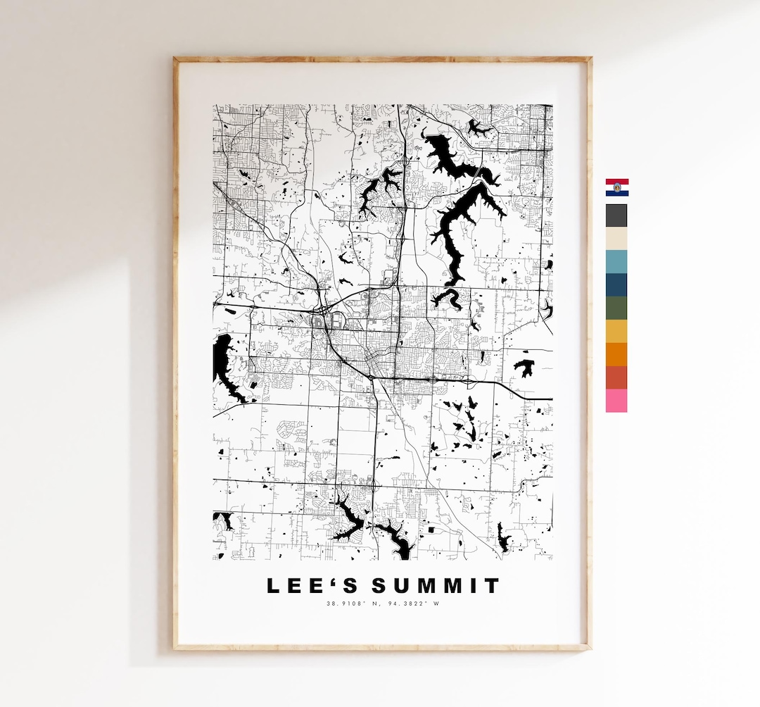 Lee's Summit Map Print - City Map Poster - Map Art - USA City Maps ...