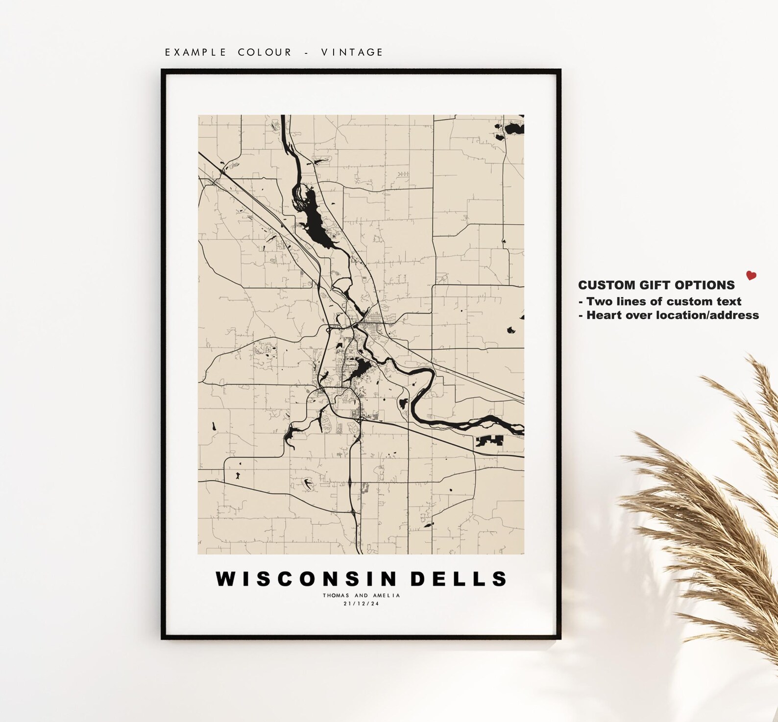 Wisconsin Dells Map Print - City Map Poster - Map Art - USA City Maps ...