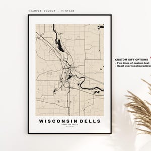Wisconsin Dells Map Print - City Map Poster - Map Art - USA City Maps ...