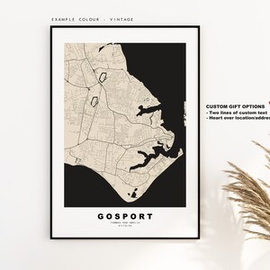 Gosport Map Print - Minimalist City Map Poster - Map Art - UK - Gosport ...