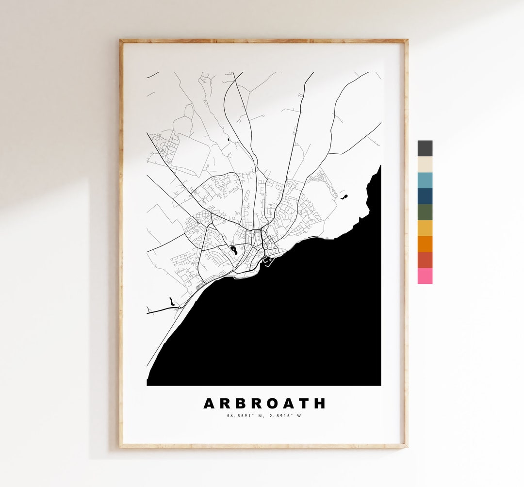 Arbroath Map Print - Minimalist City Map Poster - Map Wall Art ...