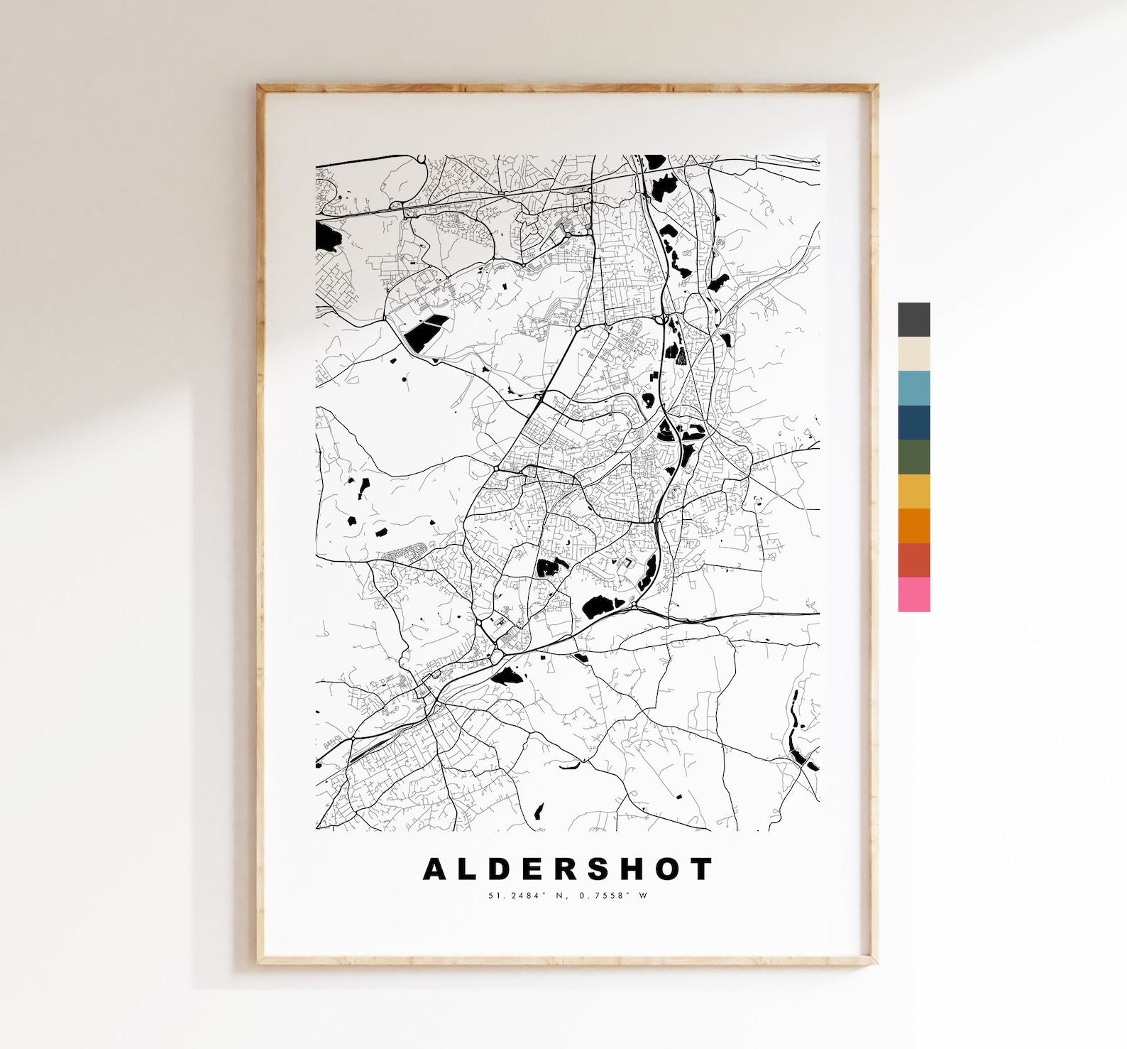 Aldershot Map Print - Minimalist City Map Poster - Map Art - UK ...