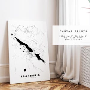 Llanberis Map Print - Minimalist City Map Poster - Map Art - Wales ...