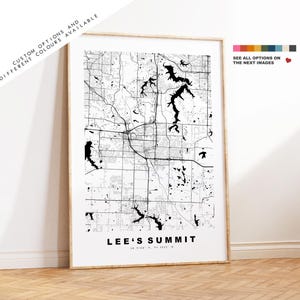 Lee's Summit Map Print - City Map Poster - Map Art - USA City Maps ...