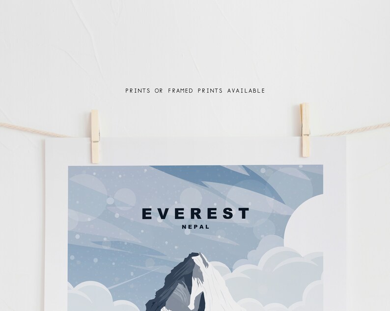 Everest Travel Poster Mt Everest Print Abstract Travel - Etsy