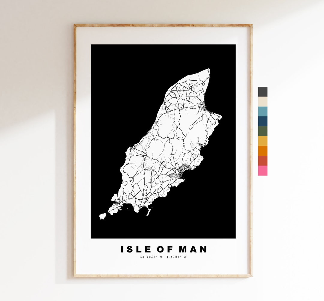 Isle of Man Map Print - Minimalist Map Poster - Map Art - UK - Isle of ...