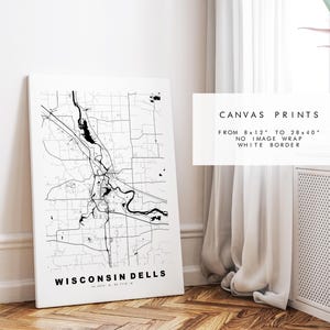 Wisconsin Dells Map Print - City Map Poster - Map Art - USA City Maps ...