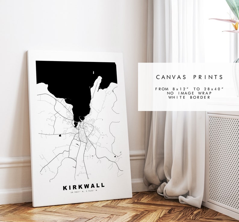 Kirkwall Map Print - Minimalist City Map Poster - Map Wall Art ...