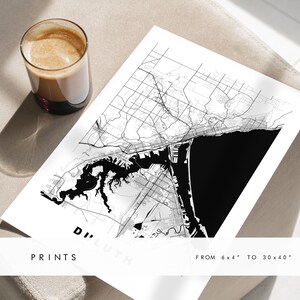 Duluth Map Print - City Map Poster - Map Art - USA City Maps - Duluth ...