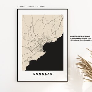Douglas Map Print - Minimalist City Map Poster - Map Wall Art - Jersey ...