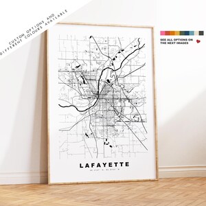 Lafayette Map Print (indiana) - City Map Poster - Map Art - USA City ...