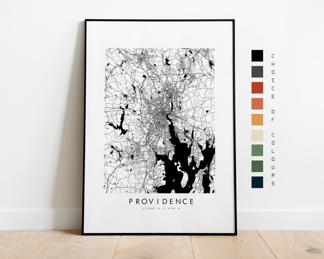 Providence Map Print City Map Poster Map Art Map Wall Art USA City Map ...