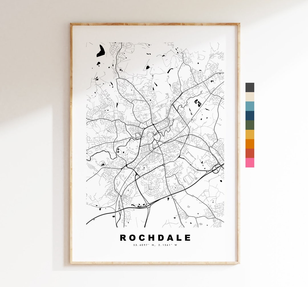 St Helens Map Print - Minimalist City Map Poster - Map Art - UK - St ...
