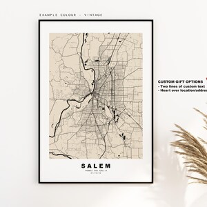 Salem Map Print - City Map Poster - Map Art - USA City Maps - Salem ...