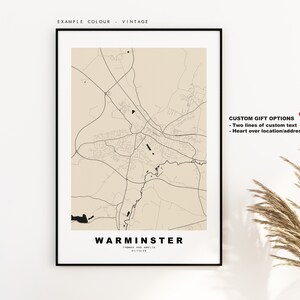 Warminster Map Print - Minimalist City Map Poster - Map Art - UK ...