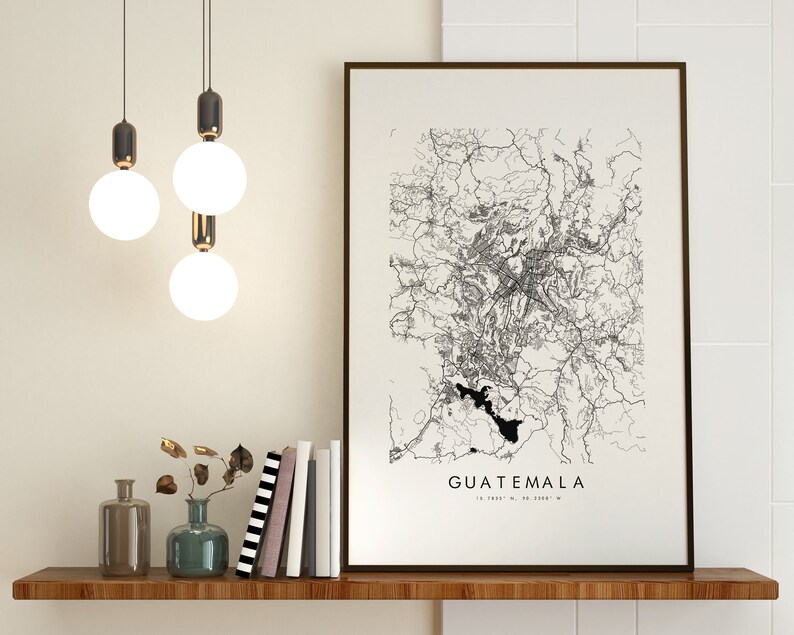 Guatemala Map Print City Map Poster Map Art Map Wall Art - Etsy