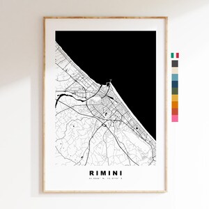 Rimini Map Print - City Map Poster - Map Art - Map Wall Art - Italy ...