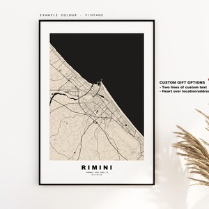 Rimini Map Print - City Map Poster - Map Art - Map Wall Art - Italy ...
