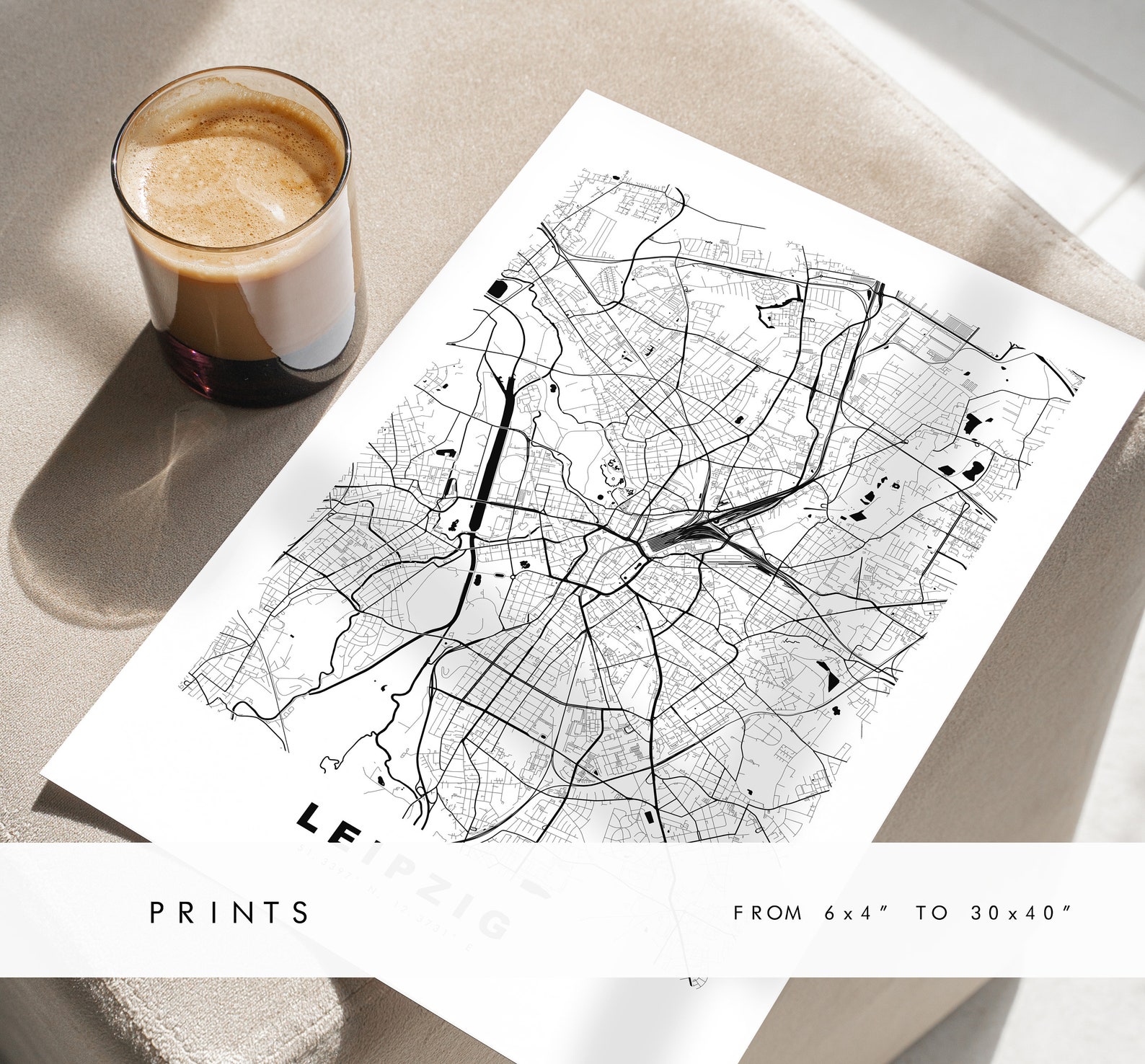 Leipzig Map Print - City Map Poster - Map Wall Art - Germany City Maps ...