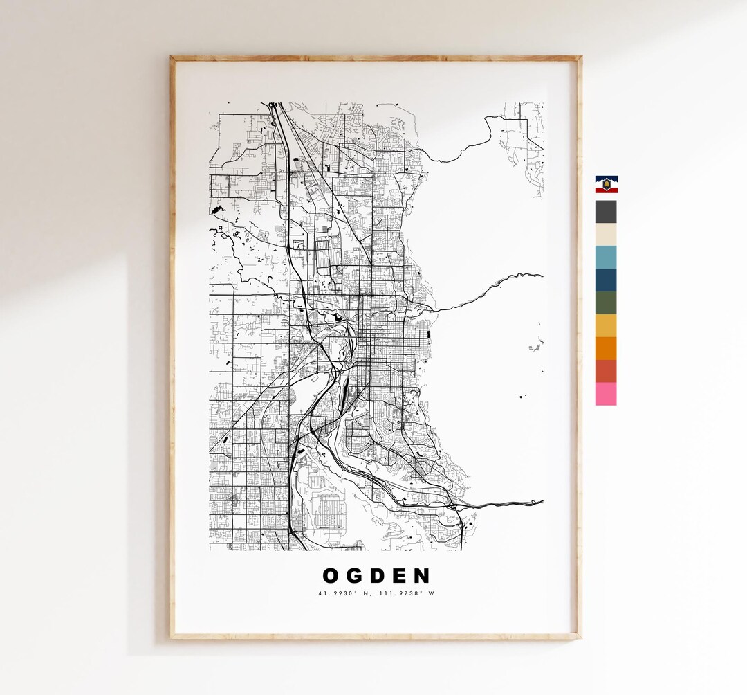 Ogden Map Print - City Map Poster - Map Art - USA City Maps - Ogden ...