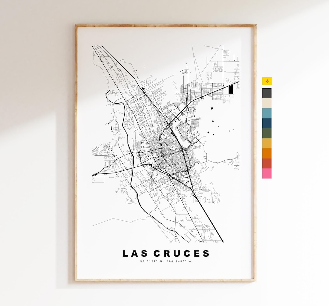 Las Cruces Map Print - City Map Poster - Map Art - USA City Maps - Las ...