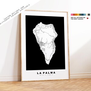 La Palma Map Print - Map Poster - Map Art - Map Wall Art - Spain Maps ...