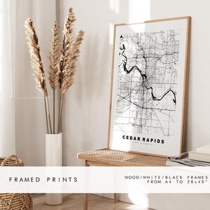 Cedar Rapids Map Print - City Map Poster - Map Art - USA City Maps ...