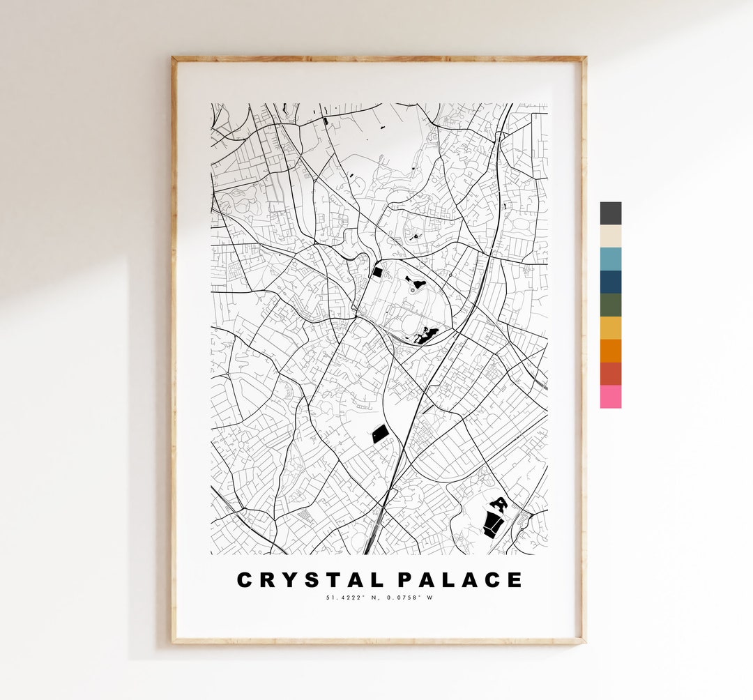 Crystal Palace Map Print - Minimalist City Map Poster - Map Art ...