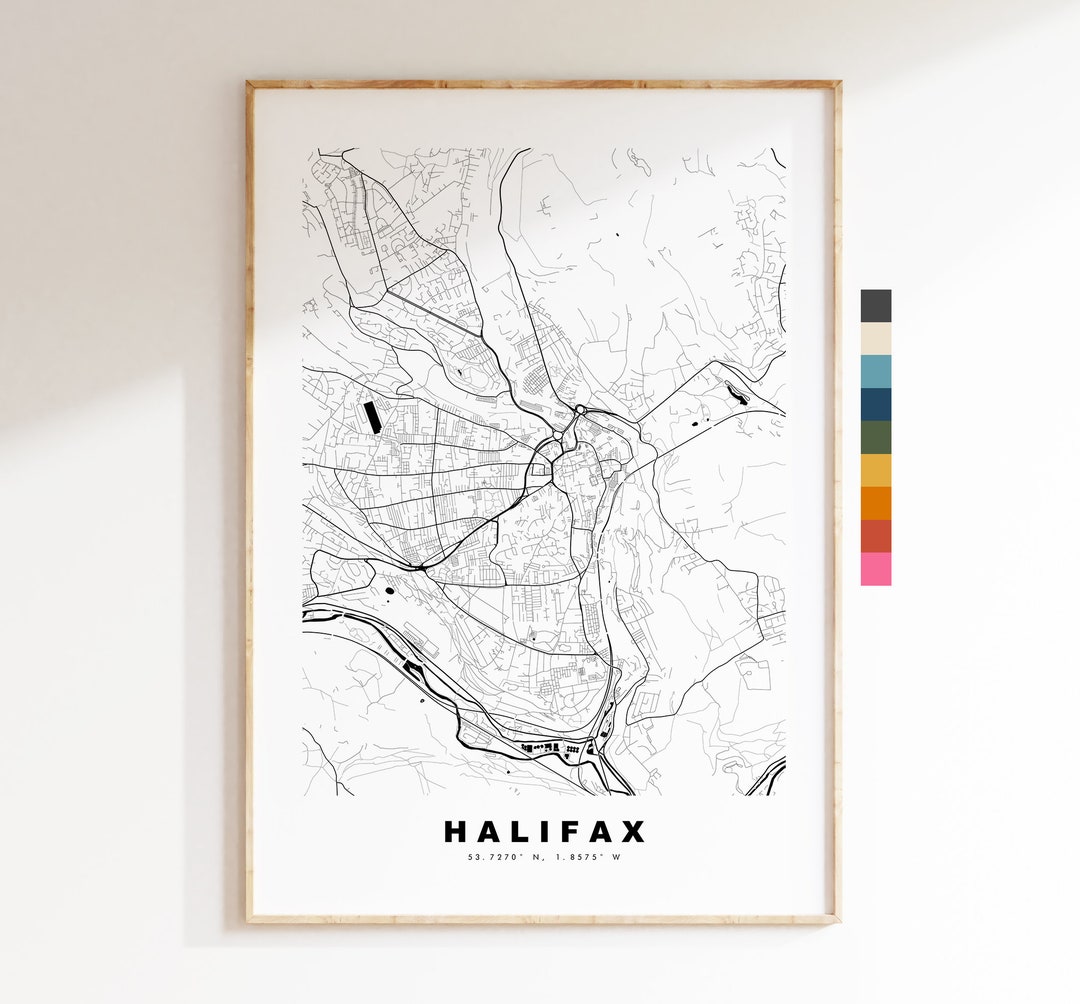 Halifax Map Print Minimalist City Map Poster Map Wall Art UK Halifax ...