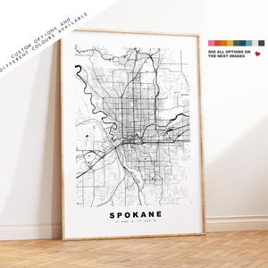 Spokane Map Print - City Map Poster - Map Art - USA City Maps - Spokane ...