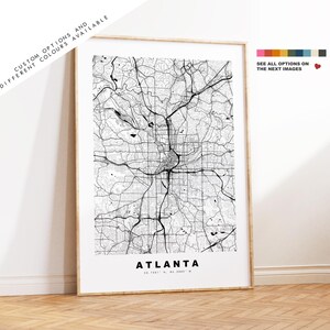 Atlanta Map Print - City Map Poster - Map Art - USA City Maps - Atlanta ...