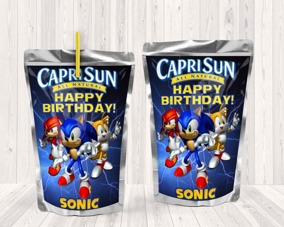 Sonic Capri Sun Label Gamer Party Label Sonic Birthday - Etsy México