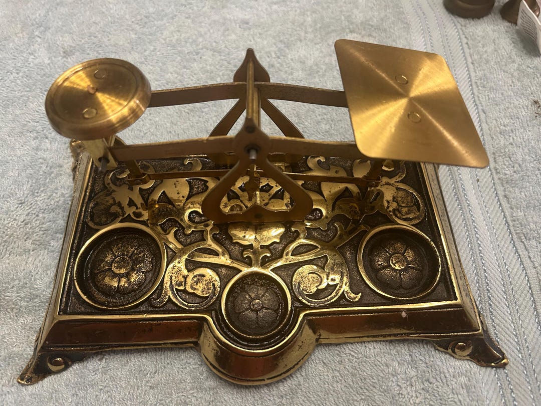 Antique Brass English Postal Letter Scale Warranted Accurate Circa 1870 ...
