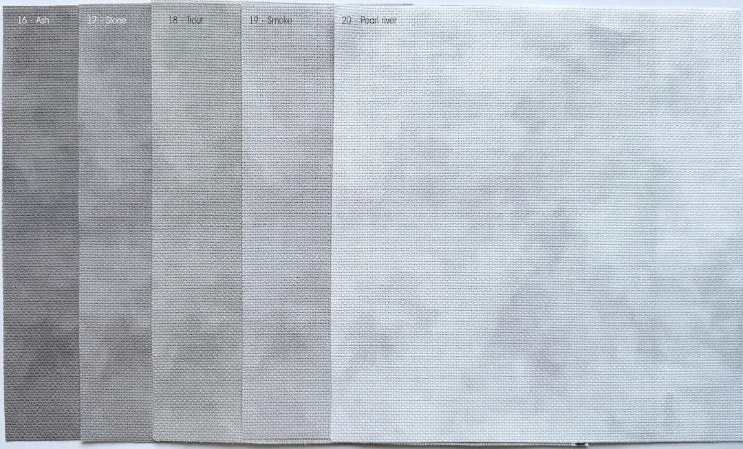 Grey Color Shades Aida Cloth, Grey Collection Cross Stitch Fabric, 14 ...
