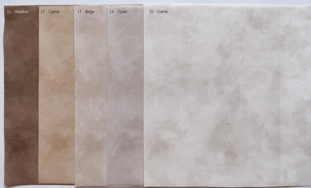 Beige Color Shades Aida Cloth, Brown Collection Cross Stitch Fabric, 14 ...
