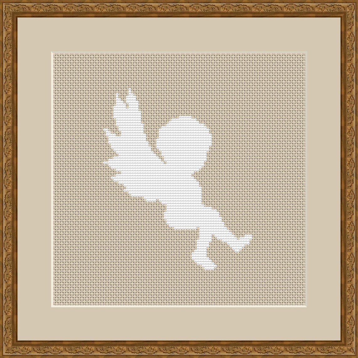 Baby Angel Cross Stitch Pattern PDF White Neutral - Etsy