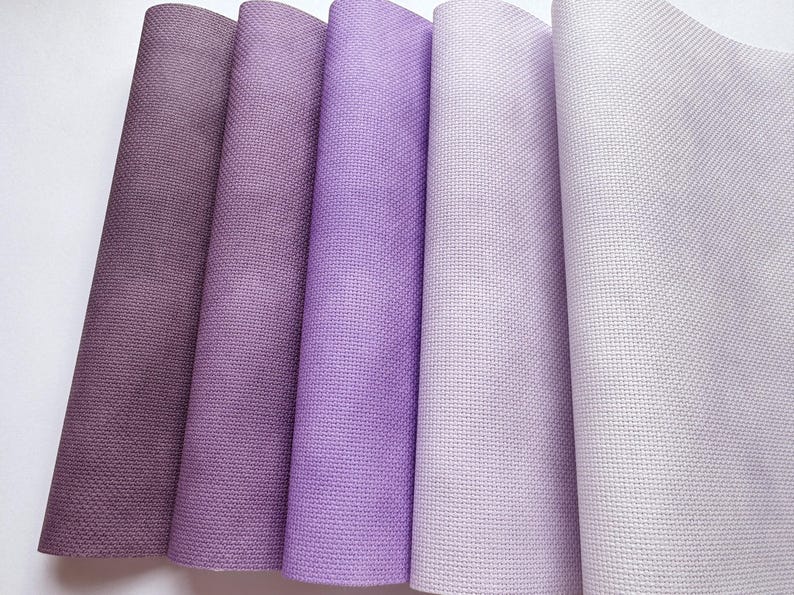 Purple Shades Aida Cloth, Purple Collection Cross Stitch Fabric, 14 ...
