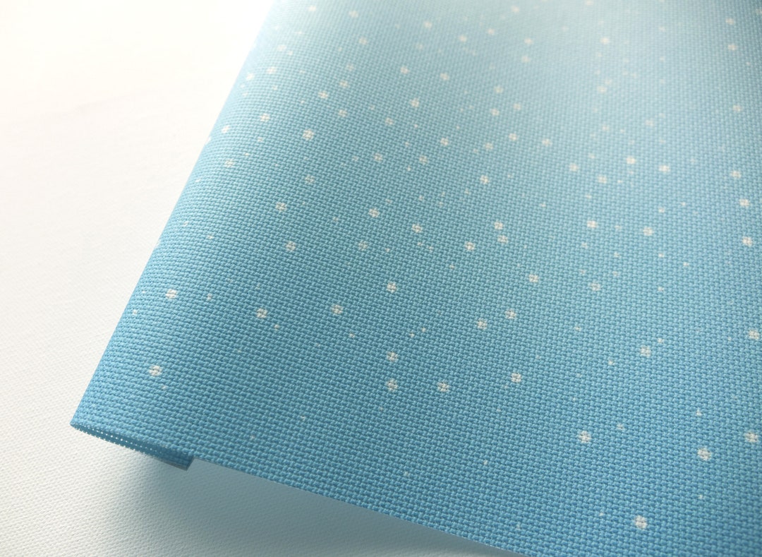 Blue Snow Aida Cloth, Printed Christmas Cross Stitch Fabric, 14 / 16 ...