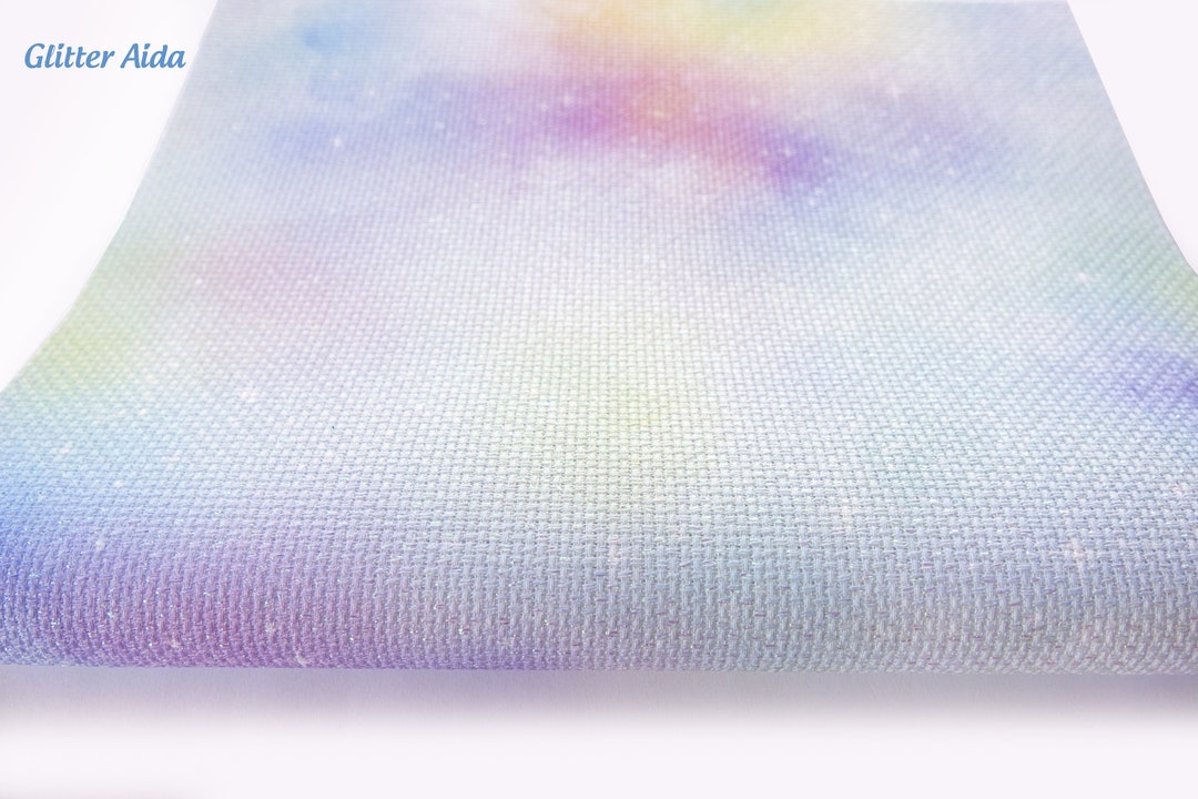 Opalescent Pastel Blue Aida Cloth – Sparkle Cross Stitch Fabric, 14ct ...