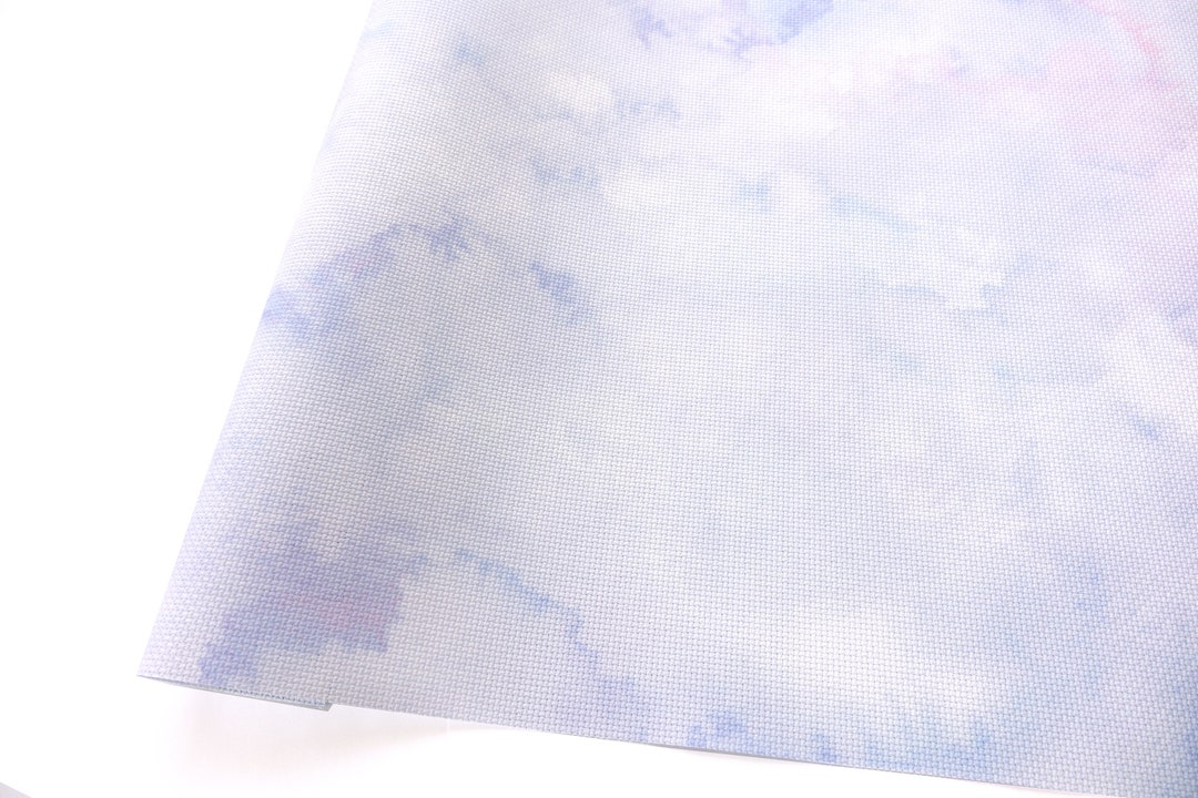 Violet Abstract Aida Cloth, Printed Cross Stitch Fabric, Pastel Hand ...