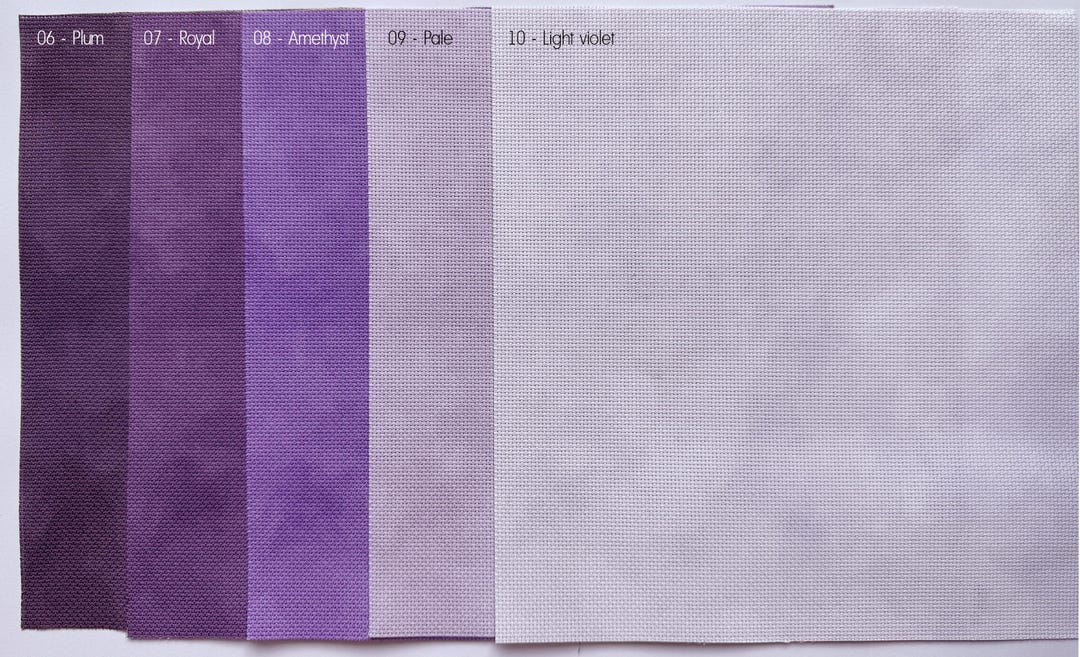Purple Shades Aida Cloth, Purple Collection Cross Stitch Fabric, 14 ...