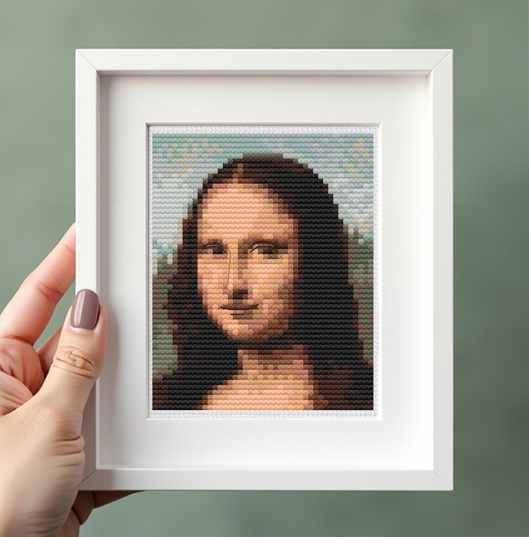 Mona Lisa Cross Stitch Pattern, Da Vinci Art Mini Cross Stitch, Instant ...