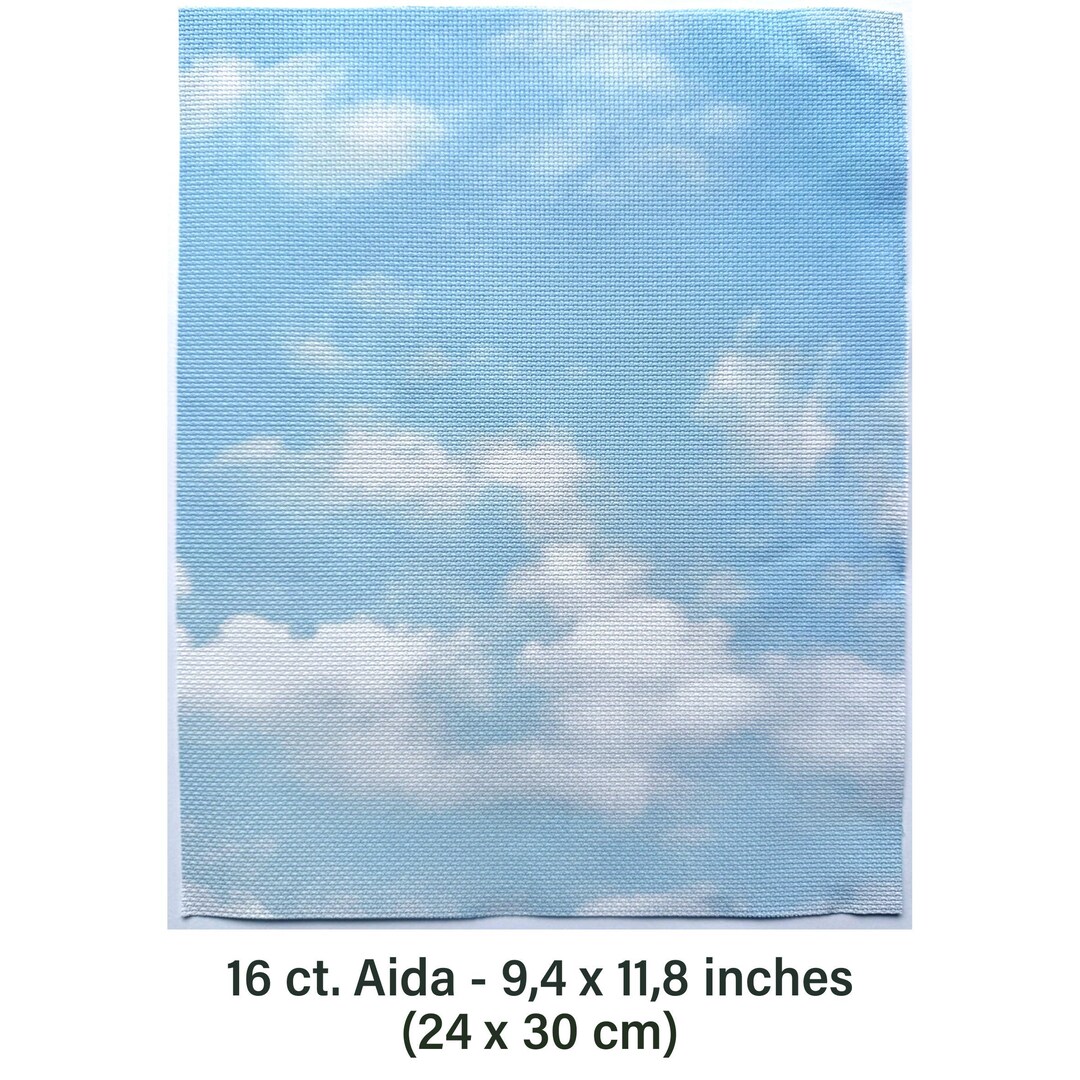 16 Ct Printed Aida, 9.4" X 11.8" (24 X 30 Cm) Cloudy Sky - Etsy